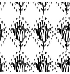 Ikat wave blue seamless pattern Royalty Free Vector Image