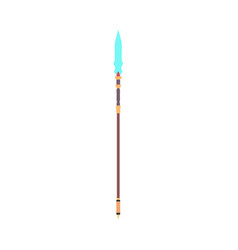 Spear fantasy flat cartoon game equipment weapon Vector Image