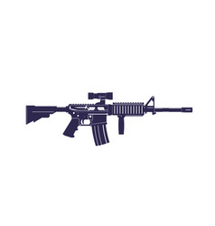 Vintage modern automatic assault rifle template Vector Image