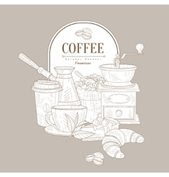 Hand drawn coffee icon set Royalty Free Vector Image