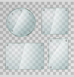Glass framework set Transparent glass plates Vector Image