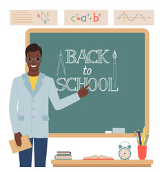 Teacher at blackboard Royalty Free Vector Image