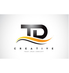 Td t d swoosh letter logo design with modern Vector Image