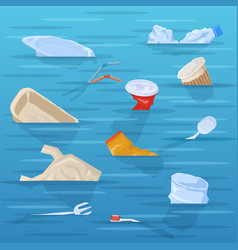 World ocean pollution plastic waste concept Vector Image