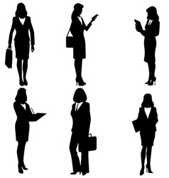 Six businesswoman silhouettes Royalty Free Vector Image