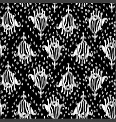 Ikat wave blue seamless pattern Royalty Free Vector Image