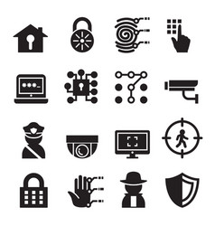 Protection and security icons Royalty Free Vector Image