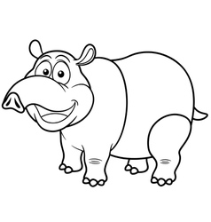 Cartoon smiling tapir Royalty Free Vector Image