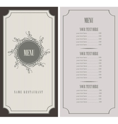 Retro frame restaurant lunch menu design layout Vector Image