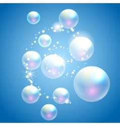 Cleaning service logo badge Soap bubbles icon Vector Image