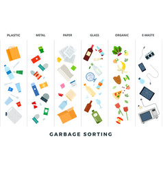 Garbage sorting flat sort Royalty Free Vector Image