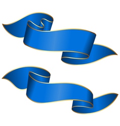 Blue round frame with ribbon Royalty Free Vector Image