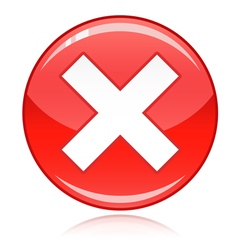 Red cross symbol icon as delete remove Royalty Free Vector