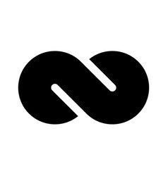 Black infinity symbol icon rectangular shape Vector Image