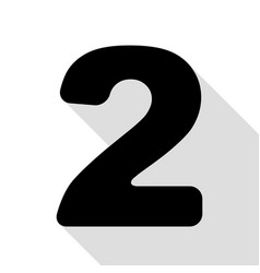 Number 2 sign design template elements black icon Vector Image