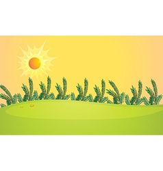 Scene with flowers growing in bright sunny day Vector Image