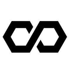 Black infinity symbol icon rectangular shape Vector Image