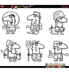 Worker with wrench coloring page Royalty Free Vector Image