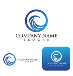 Blue wave logo designabstract circle design Vector Image