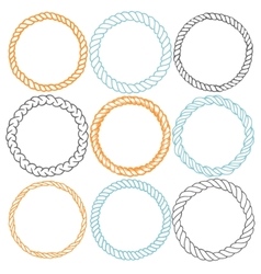 Round rope frames cable circle shapes strength Vector Image