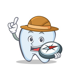 Explorer tooth character cartoon style Royalty Free Vector