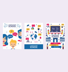 Language learn banner design Royalty Free Vector Image