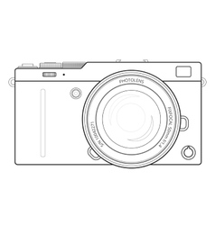 Dslr camera outline Royalty Free Vector Image - VectorStock