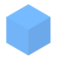 Blue smart cube icon isometric style Royalty Free Vector