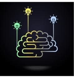 Light bulb and brain icon Royalty Free Vector Image