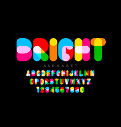 Colorful font design alphabet letters and numbers Vector Image