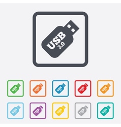 No usb stick sign icon usb flash drive button Vector Image