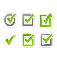 Set flat design check marks icons different Vector Image