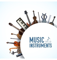 Background with musical instruments in flat design