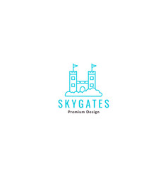 Korean building gate culture logo design graphic Vector Image