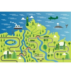Cartoon map Royalty Free Vector Image - VectorStock