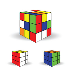 Cute sneaky rubic cube cartoon character Vector Image