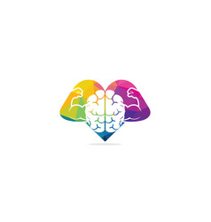 Strong brain logo design Royalty Free Vector Image