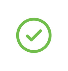Green check mark icon in a circle tick symbol in Vector Image
