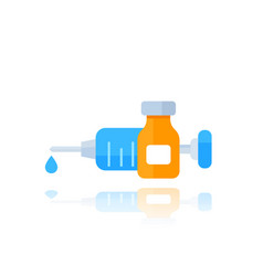 Empty syringe for injection and vial medicine Vector Image