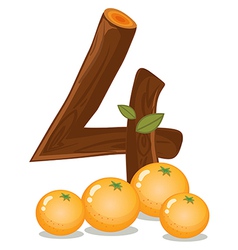 Four oranges Royalty Free Vector Image - VectorStock