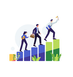 Business team lift up growth chart Royalty Free Vector Image