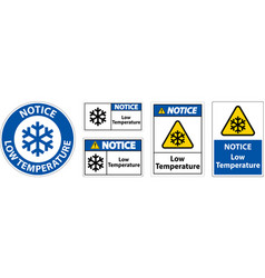 Danger low temperature symbol and text safety sign