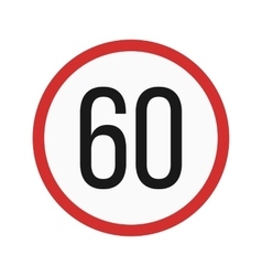 Speed limit 60 Royalty Free Vector Image - VectorStock