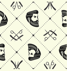 Barber shop background seamless pattern Royalty Free Vector