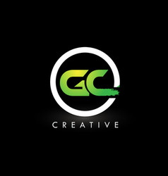 Gc g c letter modern logo design with yellow Vector Image