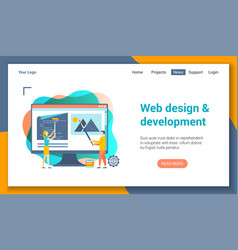 Cross-platform coding landing page website Vector Image