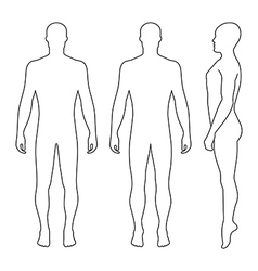 Fashion man full length outlined template figure Vector Image