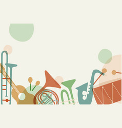 Border template with musical instruments Vector Image