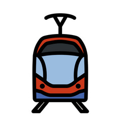 Top view tram icon outline style Royalty Free Vector Image