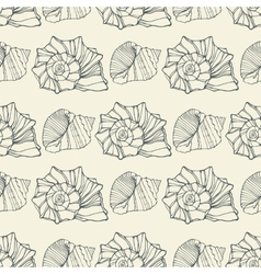 Seamless pattern with stylized abstract seashells Vector Image